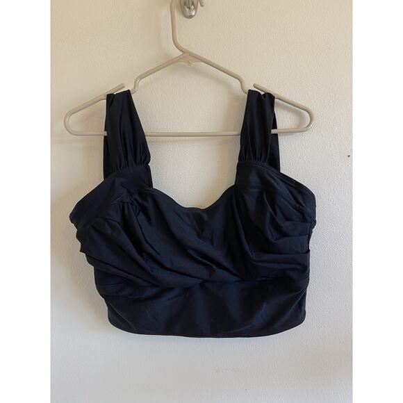 Albion | Swim | Albion Classic Black Ruched Wide Strap Square Neck Swim ...